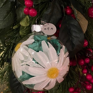 PEO Glass Ornament Daisy Hand Stamped Sisterhood Scholarship Fundraiser ...