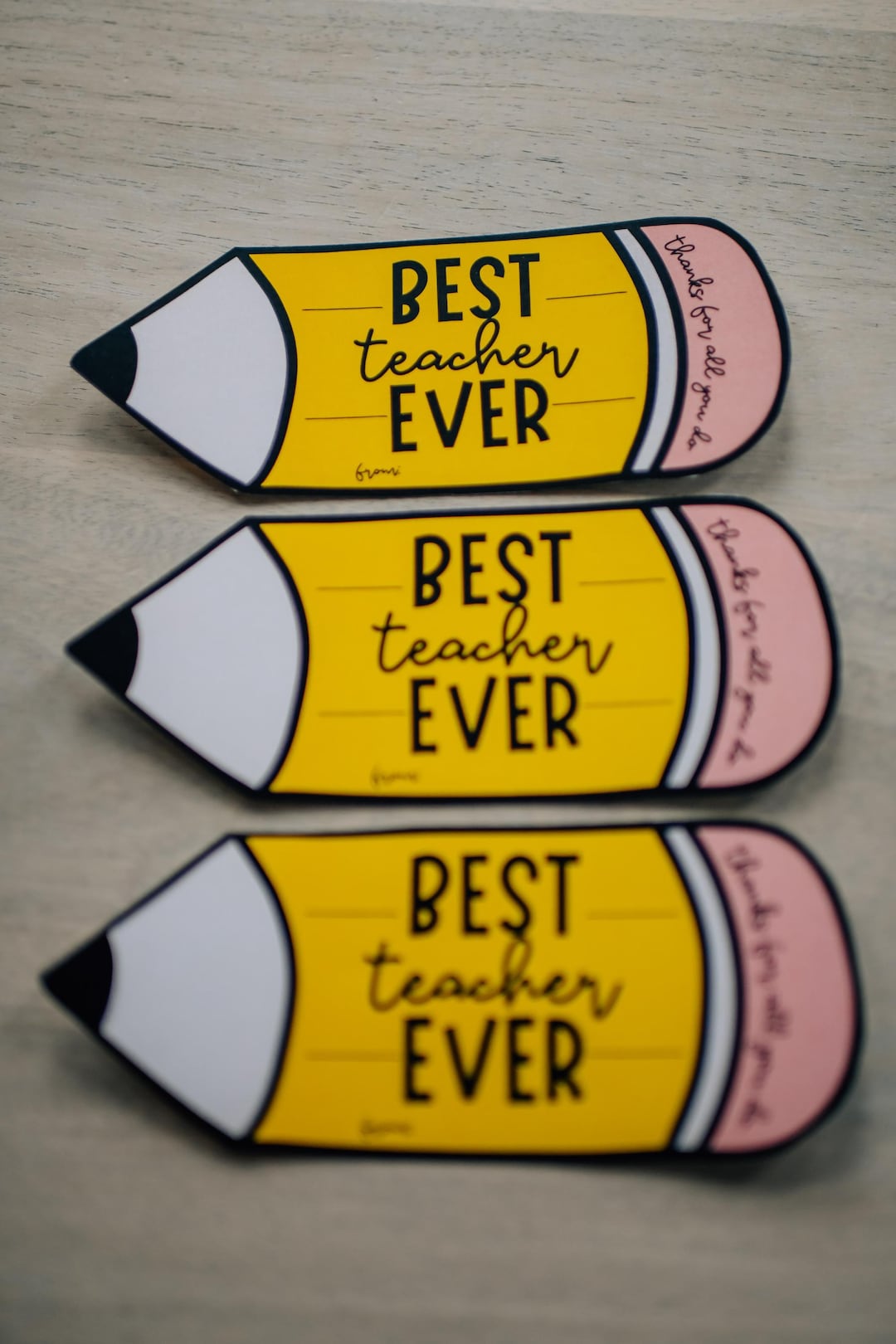 Teacher Appreciation Gift Tag, Printable Pencil Design (digital ...