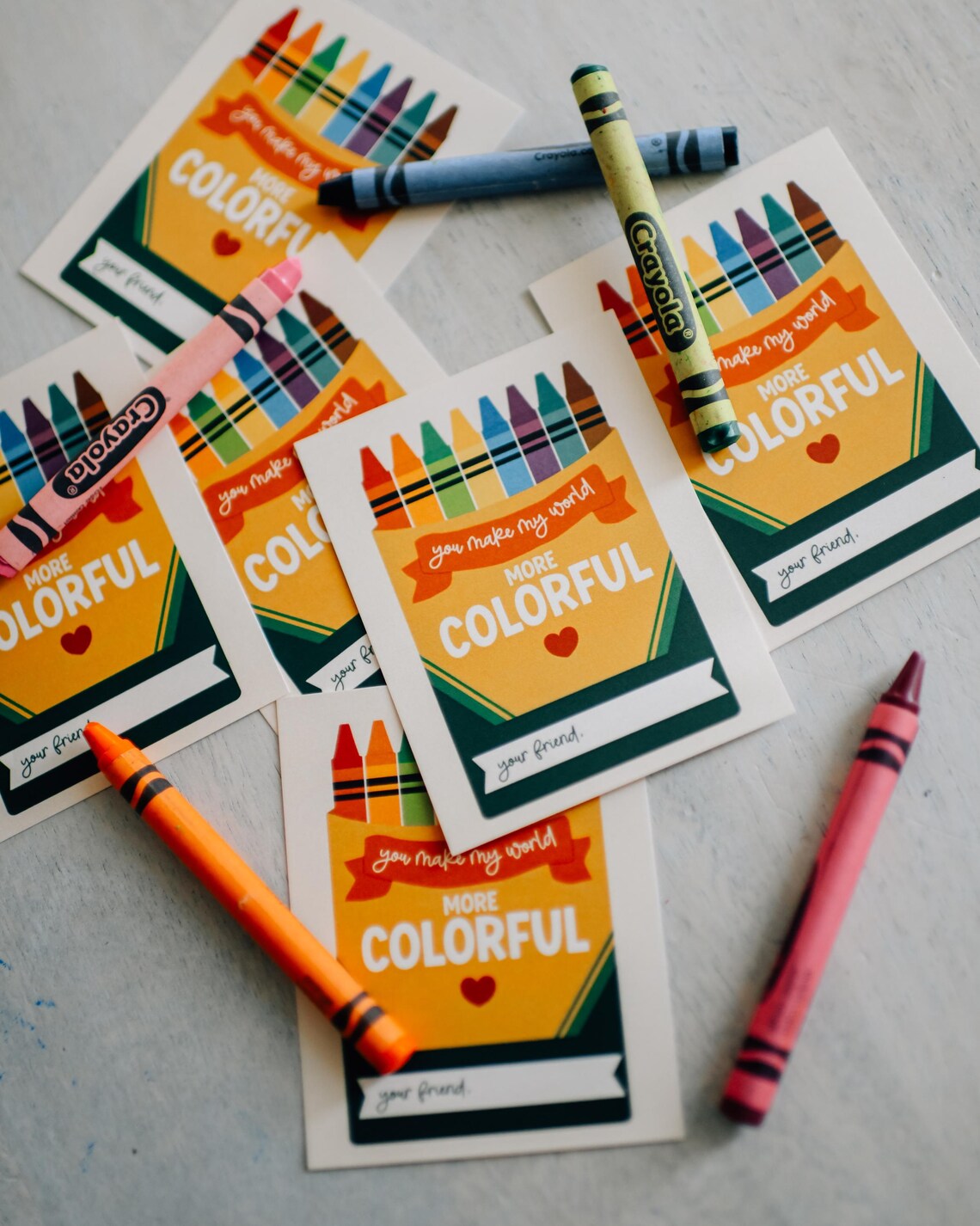 Crayon Valentine Cards, Classroom Valentines (printable Download) - Etsy