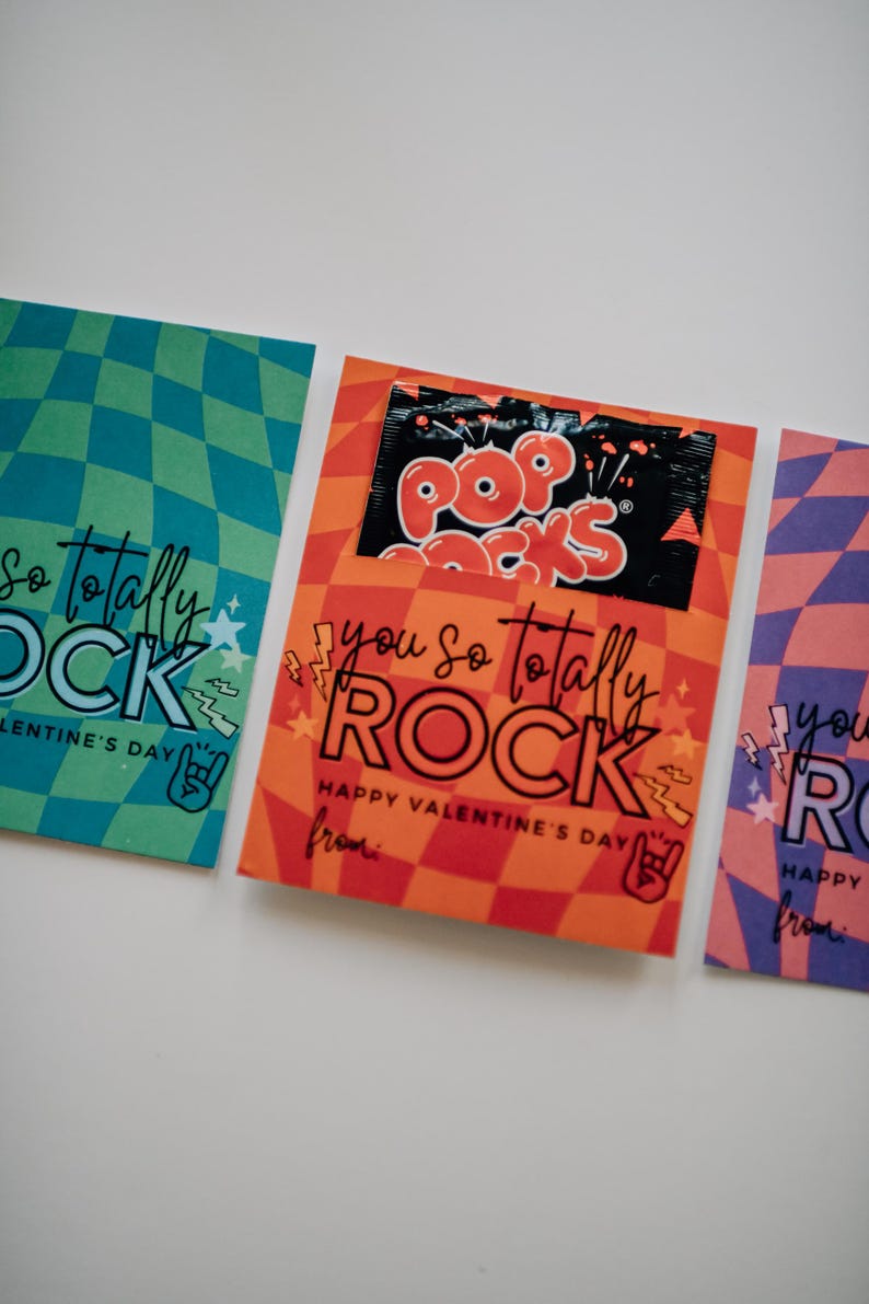 Pop Rock Valentine Printable, You Rock Valentine Printable, Valentine ...