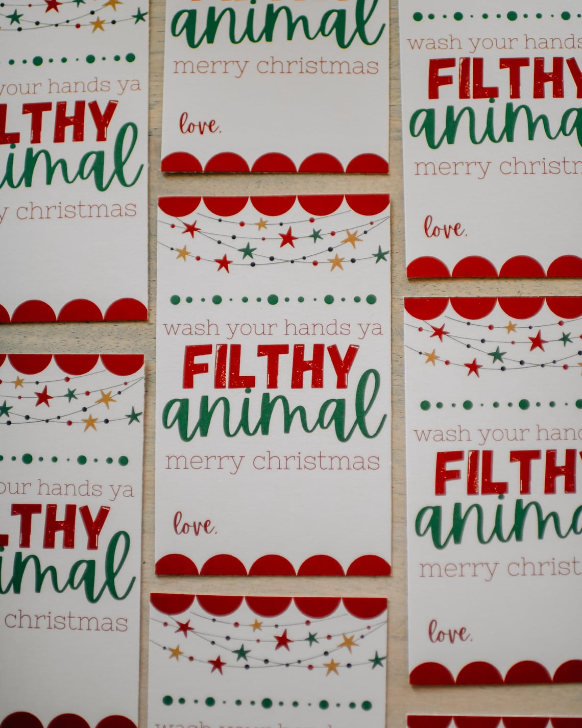 Christmas Soap Gift Tag, Filthy Animal Gift Tag, Holiday Soap Tag ...