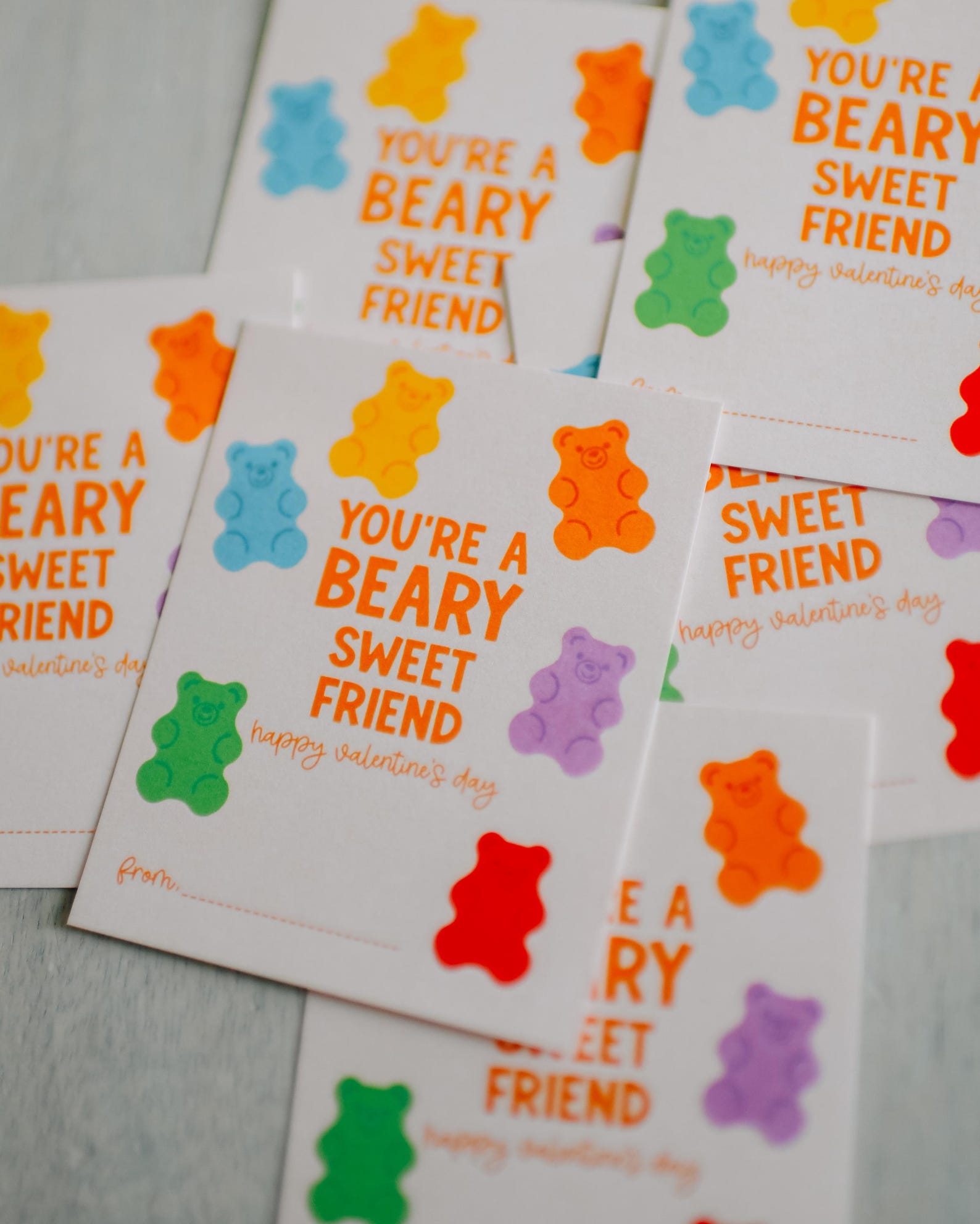 Gummy Bear Valentine Cards, Beary Sweet Printable (digital Download) - Etsy