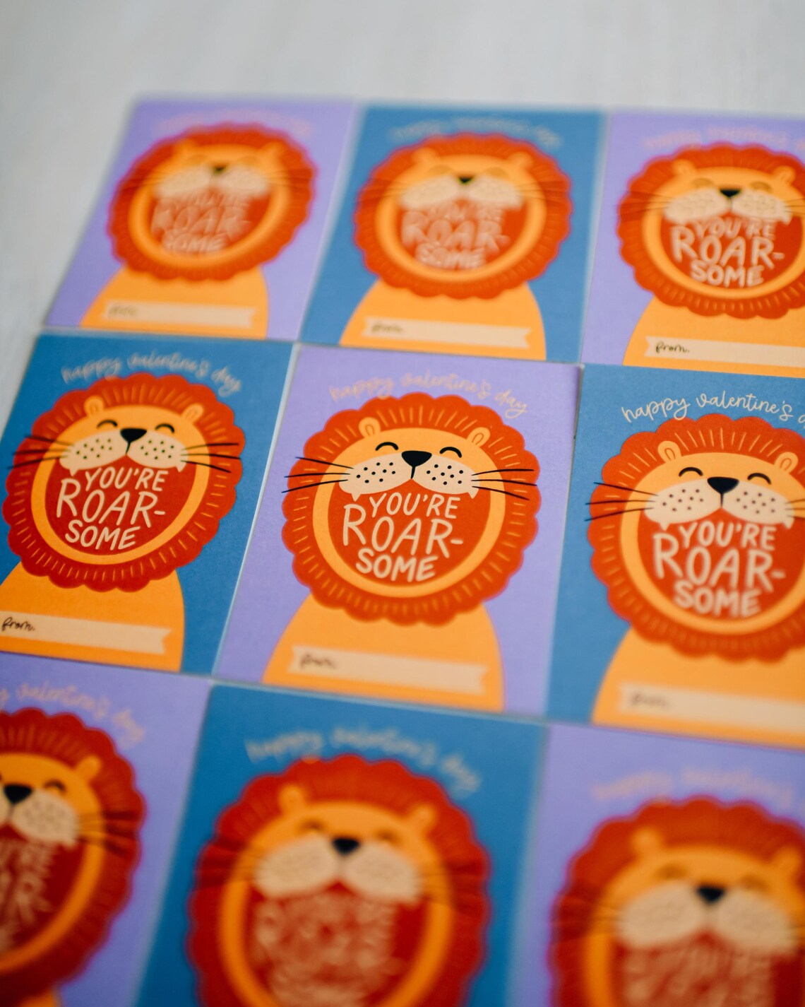 Lion Valentine's Day Cards, Roar-some Printable (digital Download) - Etsy