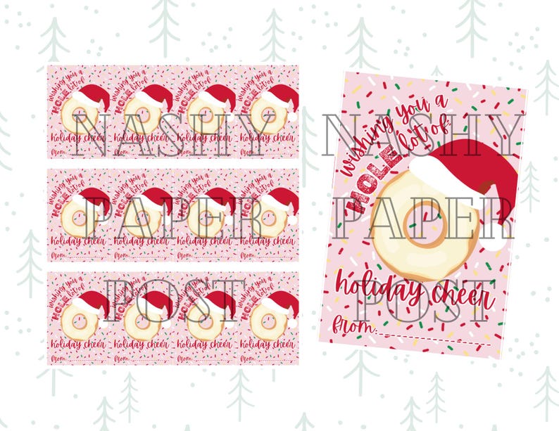 Christmas Donut Tag, Christmas Donut Gift Tag, Classroom Christmas Tag ...
