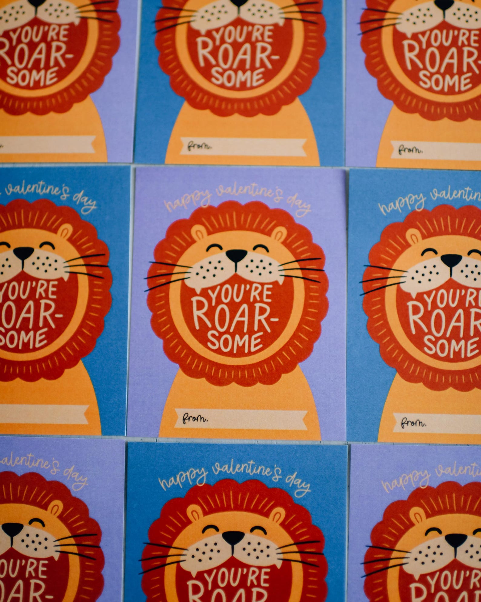 Lion Valentine's Day Cards, Roar-some Printable (digital Download) - Etsy