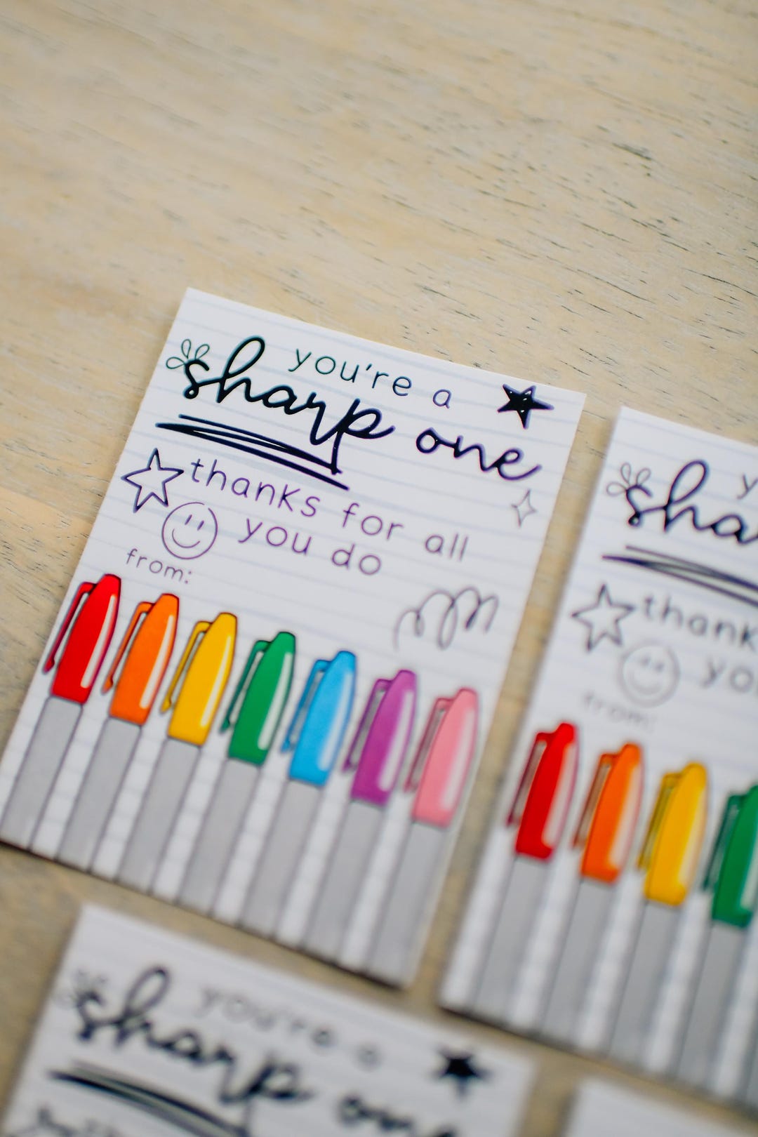 Teacher Appreciation Printable Tag: Sharp One Design (digital Download ...