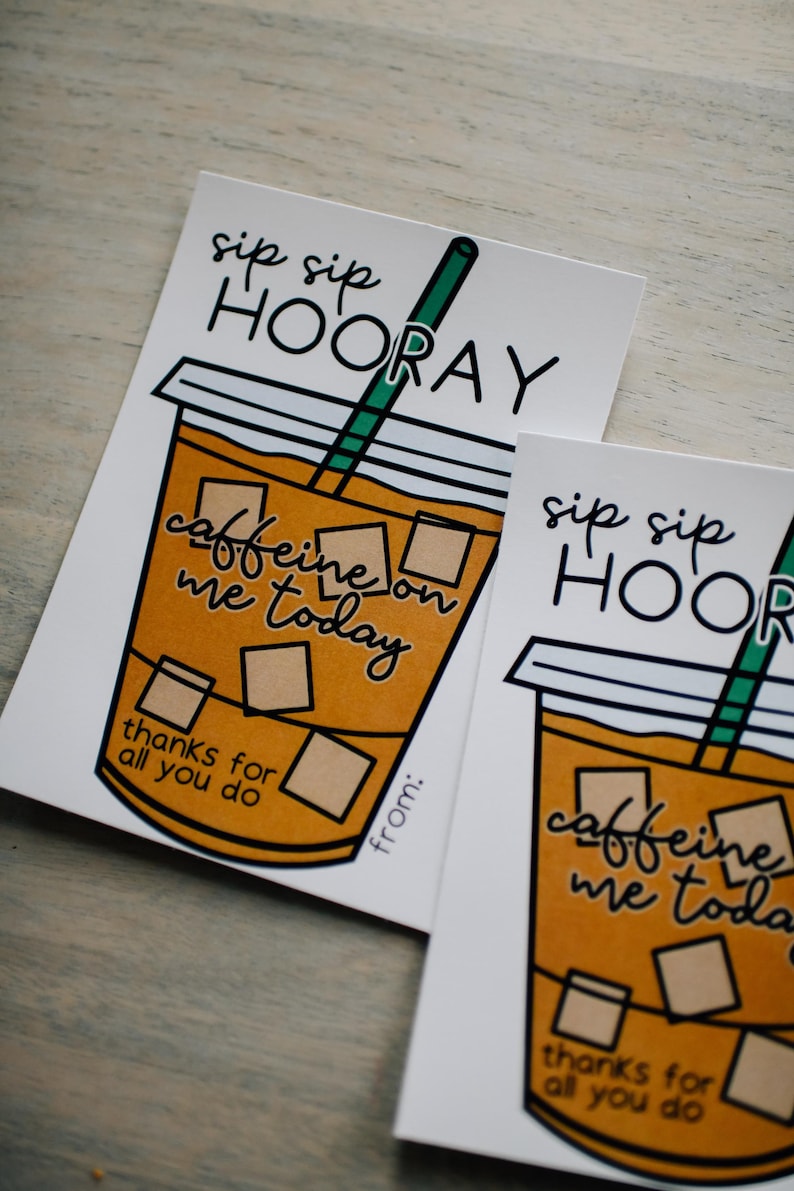 Teacher Appreciation Gift Card Printable: Coffee Tag (digital Download ...