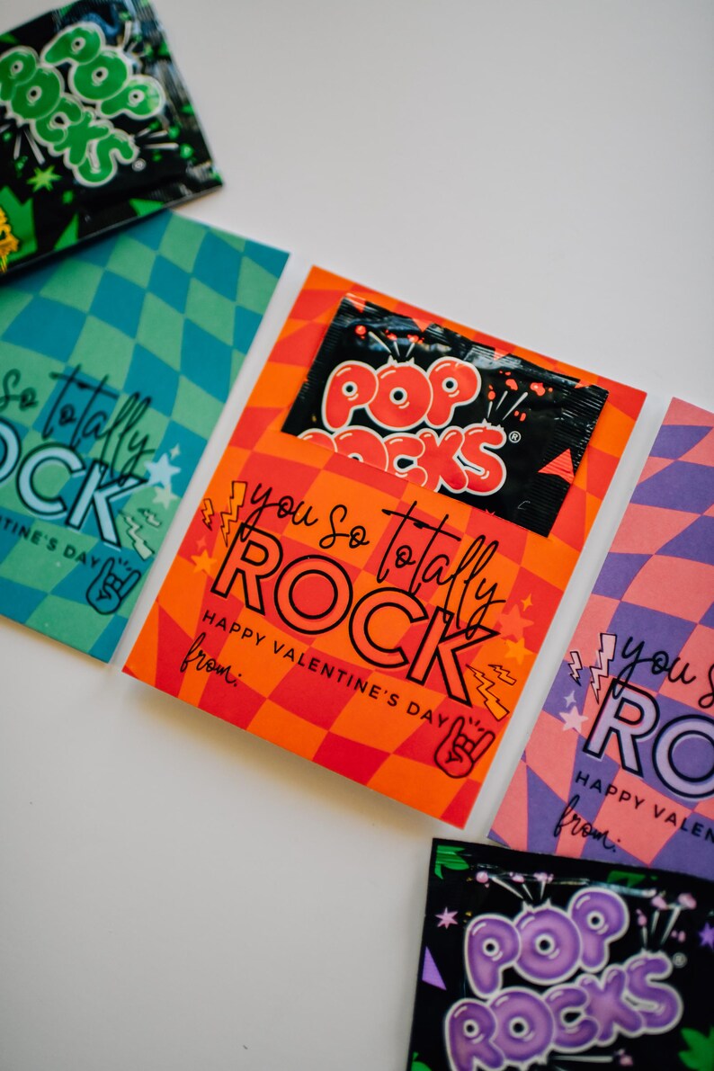 Pop Rock Valentine Printable, You Rock Valentine Printable, Valentine ...
