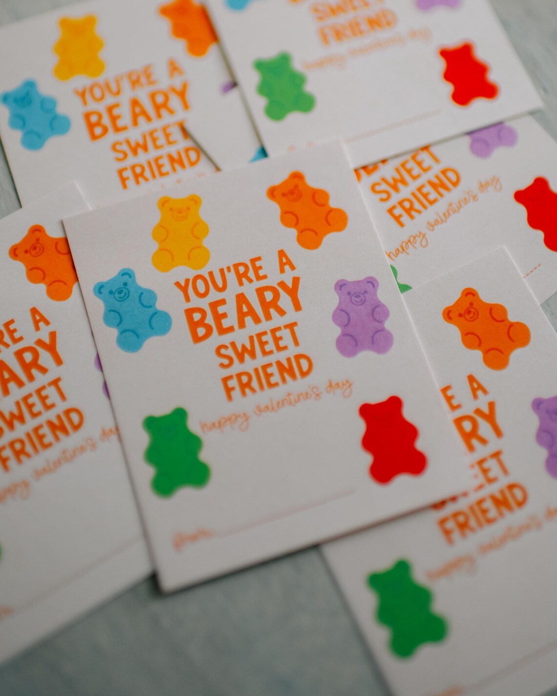 Gummy Bear Valentine Cards, Beary Sweet Printable (digital Download) - Etsy