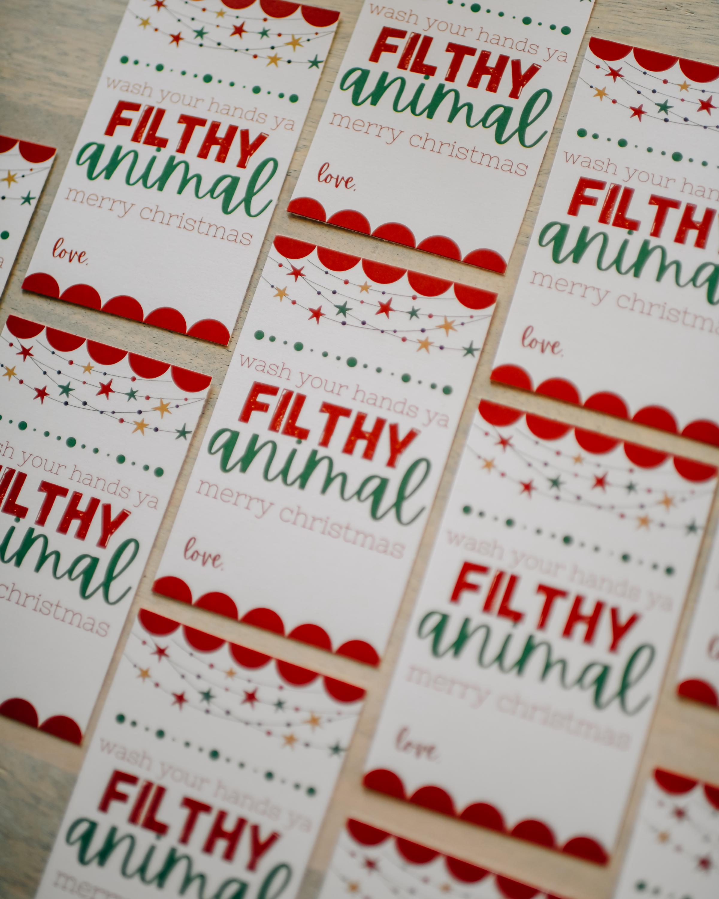 Christmas Soap Gift Tag, Filthy Animal Gift Tag, Holiday Soap Tag ...