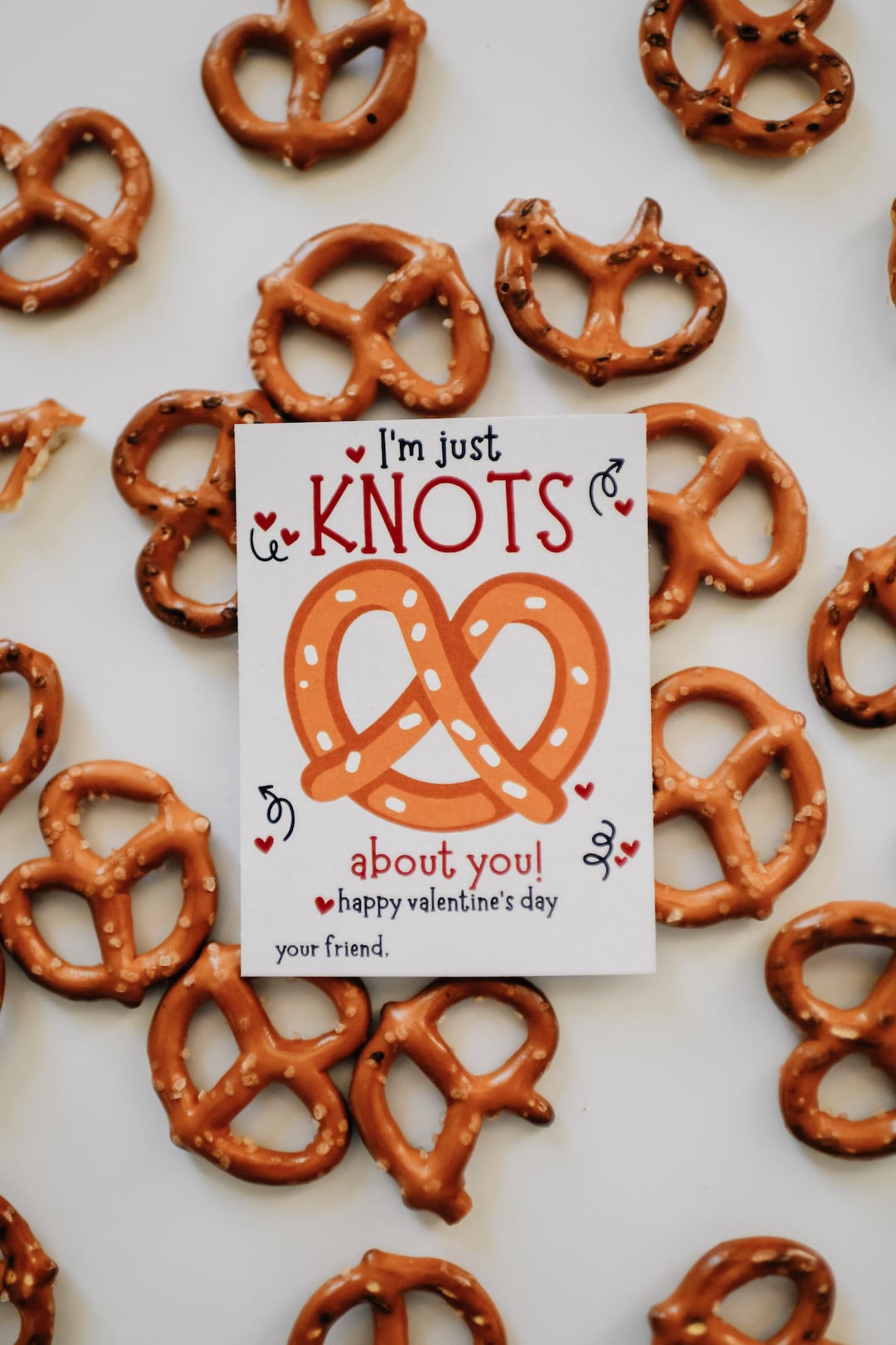 Pretzel Valentines, Printable Valentine, Knots Valentine, Classroom ...