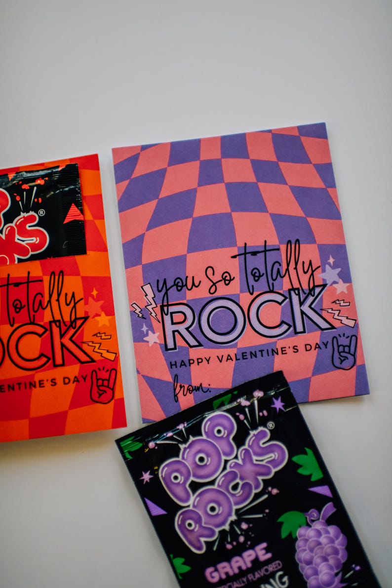 Pop Rock Valentine Printable, You Rock Valentine Printable, Valentine ...