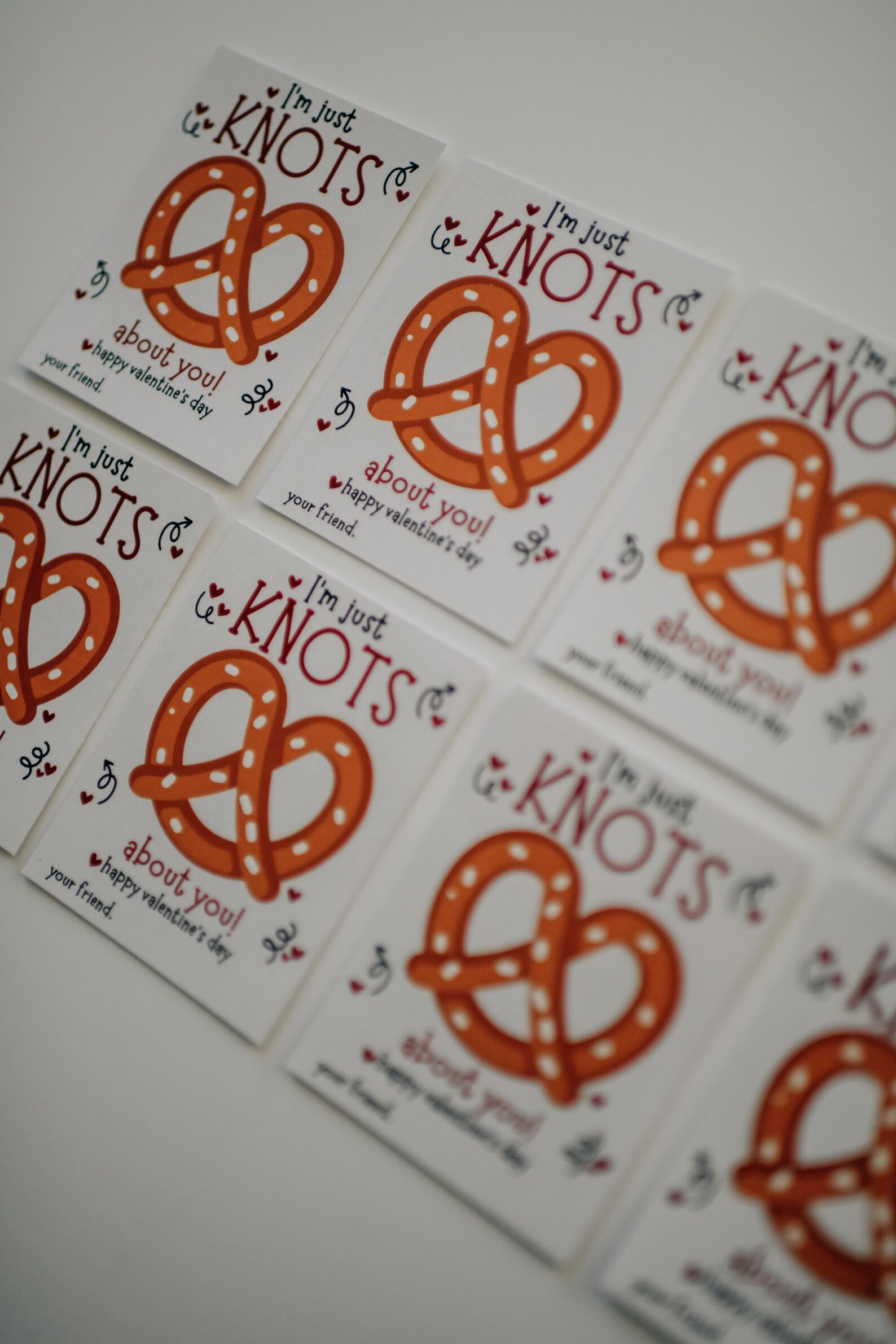 Pretzel Valentines, Printable Valentine, Knots Valentine, Classroom ...