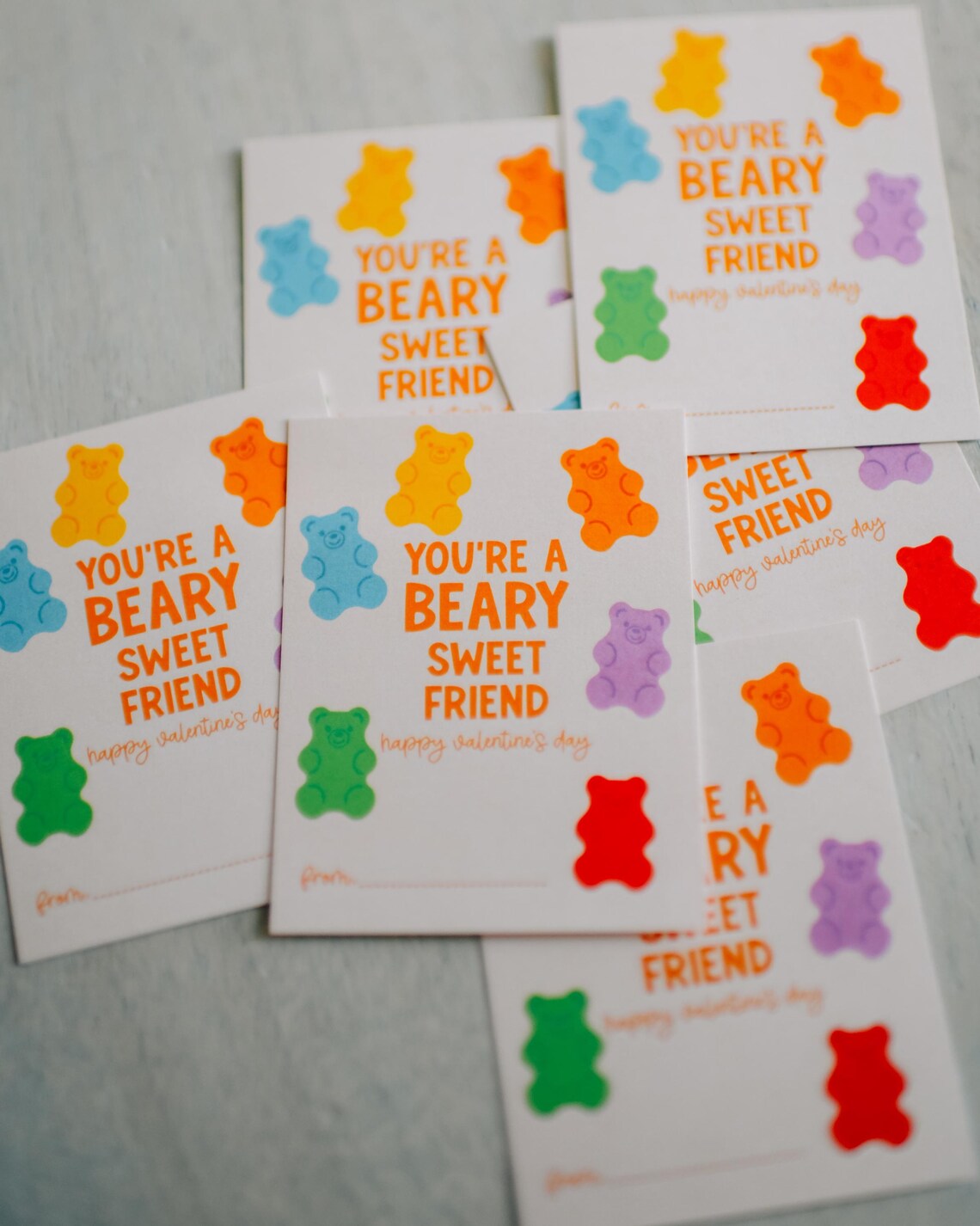 Gummy Bear Valentine Cards, Beary Sweet Printable (digital Download) - Etsy