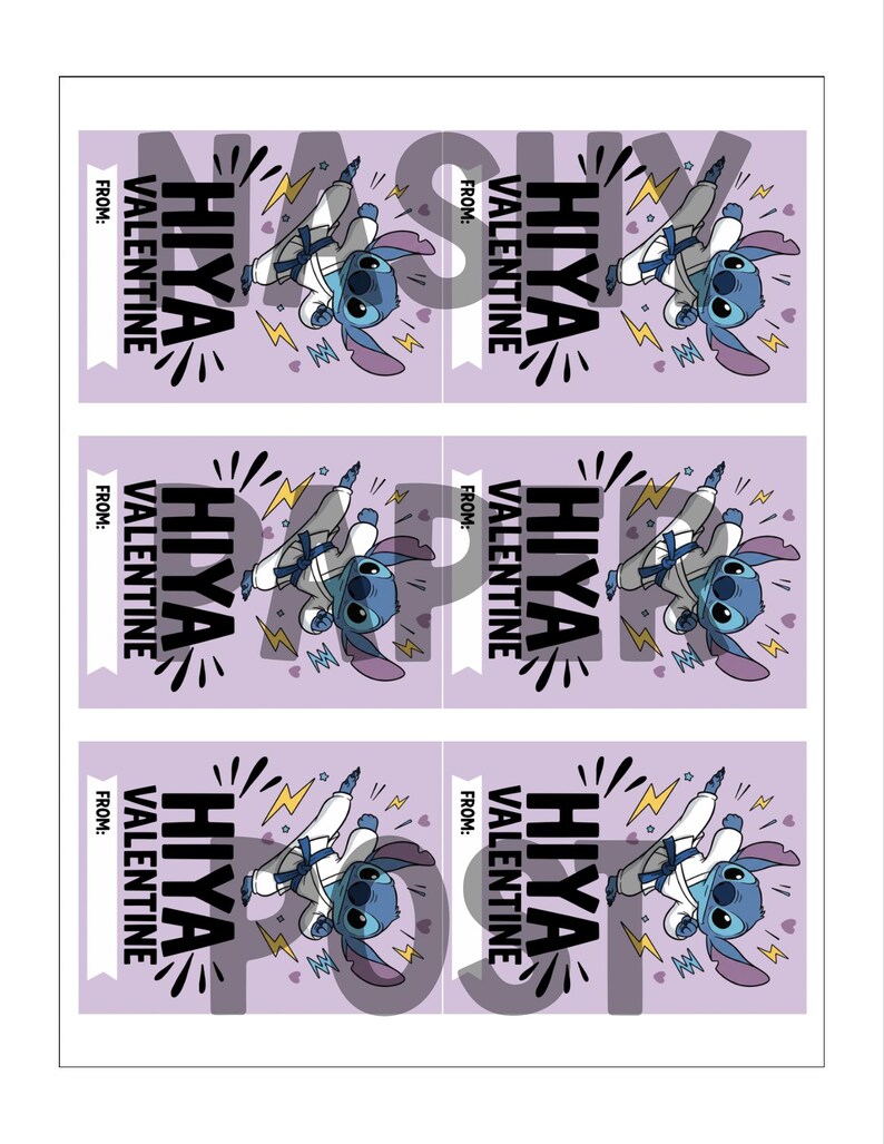 Stitch Valentine Printable, Printable Valentine, Karate Valentine ...