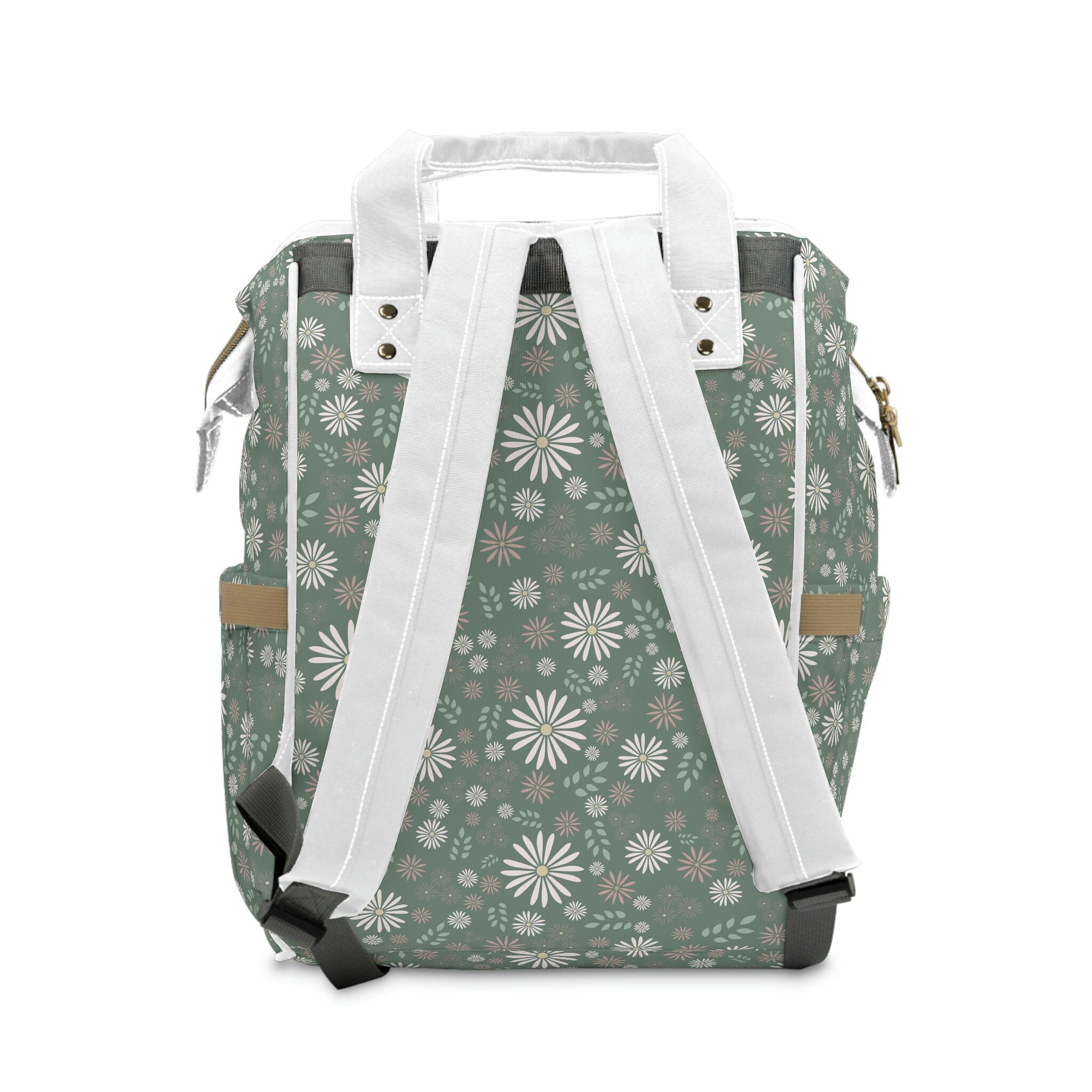 Sage Diaper Backpack, Baby Girl Diaper Bag, Floral Diaper Bag, Floral ...