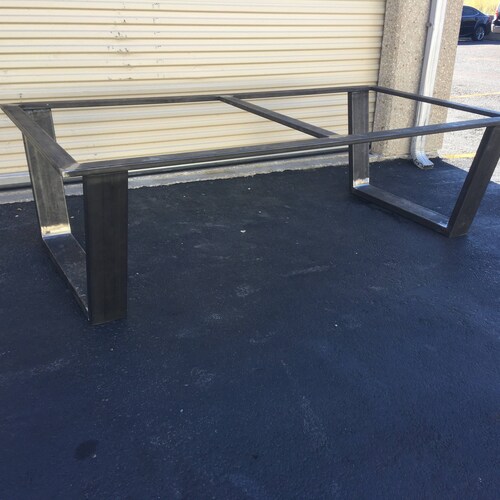 Metal Table Basedining & Bench Set Industrial Steel Base | Etsy