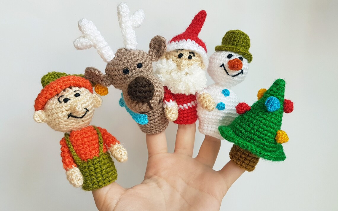 Christmas Finger Puppets Set Santa Claus Snowman Christmas | Etsy