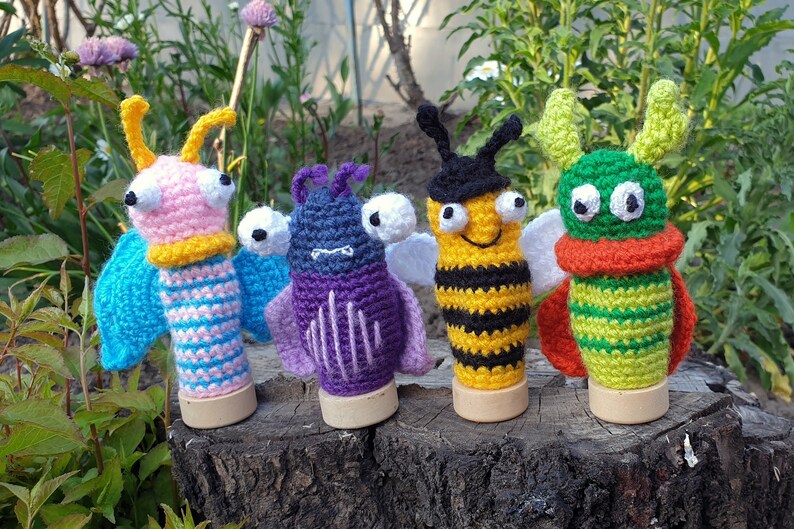 Insects finger puppets | Etsy