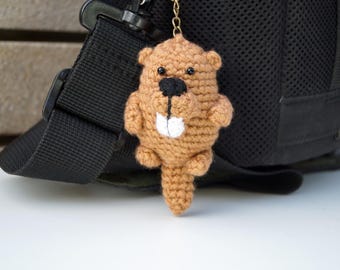 Beaded Beaver Keychain | Choose a Color - Etsy