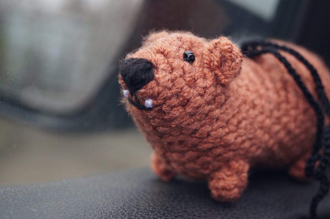 Crochet Rock Hyrax Keychain • Car Mirror Charm • Safari Animal Gift ...