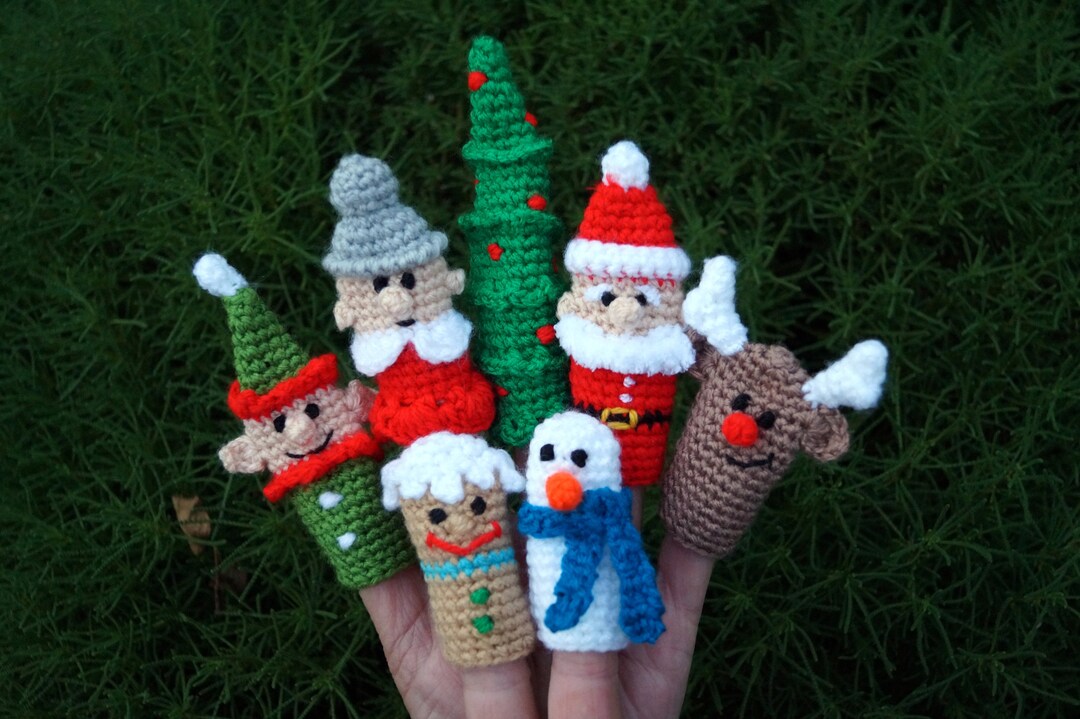 Christmas Finger Puppets Santa Claus, Mrs Santa Claus, Snowman ...
