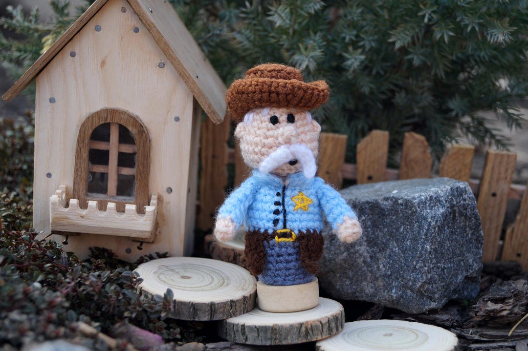 Cowboy Sheriff Finger Puppet: Handmade Wild West Story Toy - Etsy