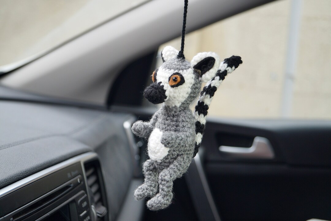 Crocheted Lemur Car Accessory: Funny Animal Car Charm - Etsy