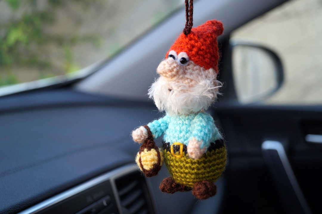 Gnome Car Handing - Car Mirror Charm, Car Accessories, Gift for Father ...