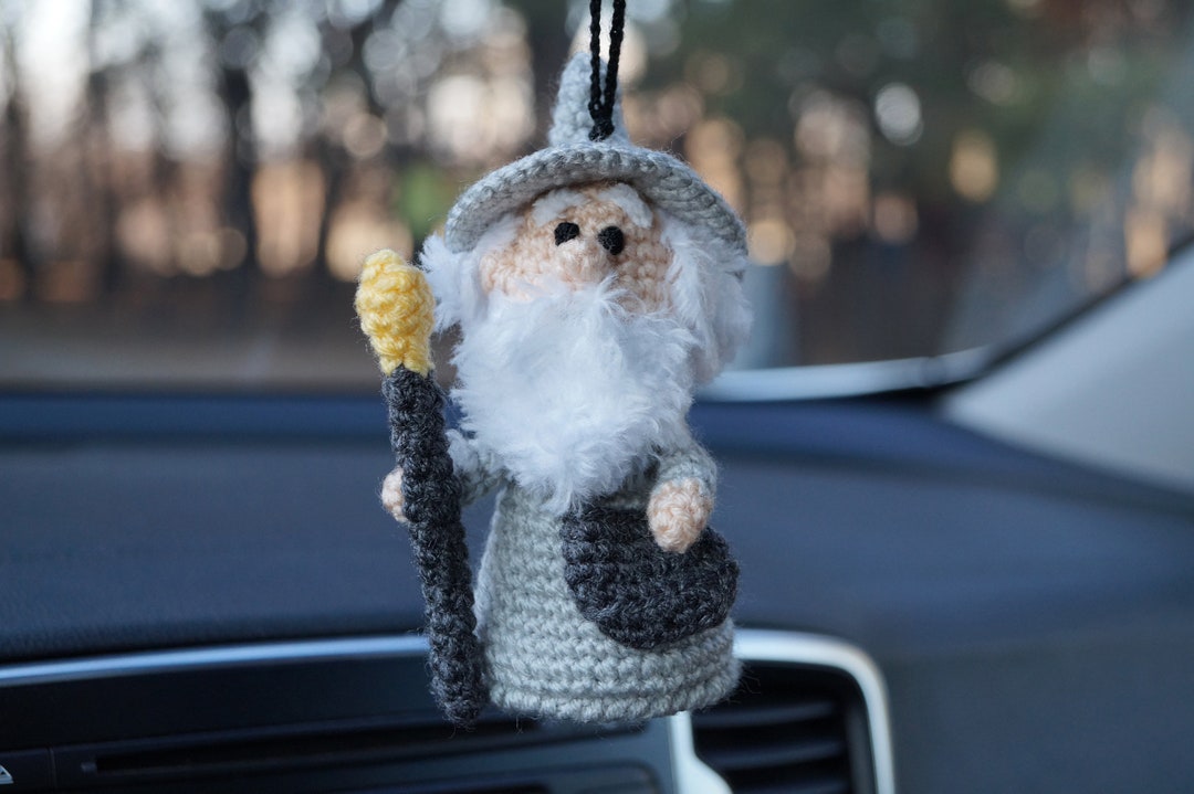 Wizard Car Accessories, Mirror Hanging, Druid Charm, Crochet Car ...
