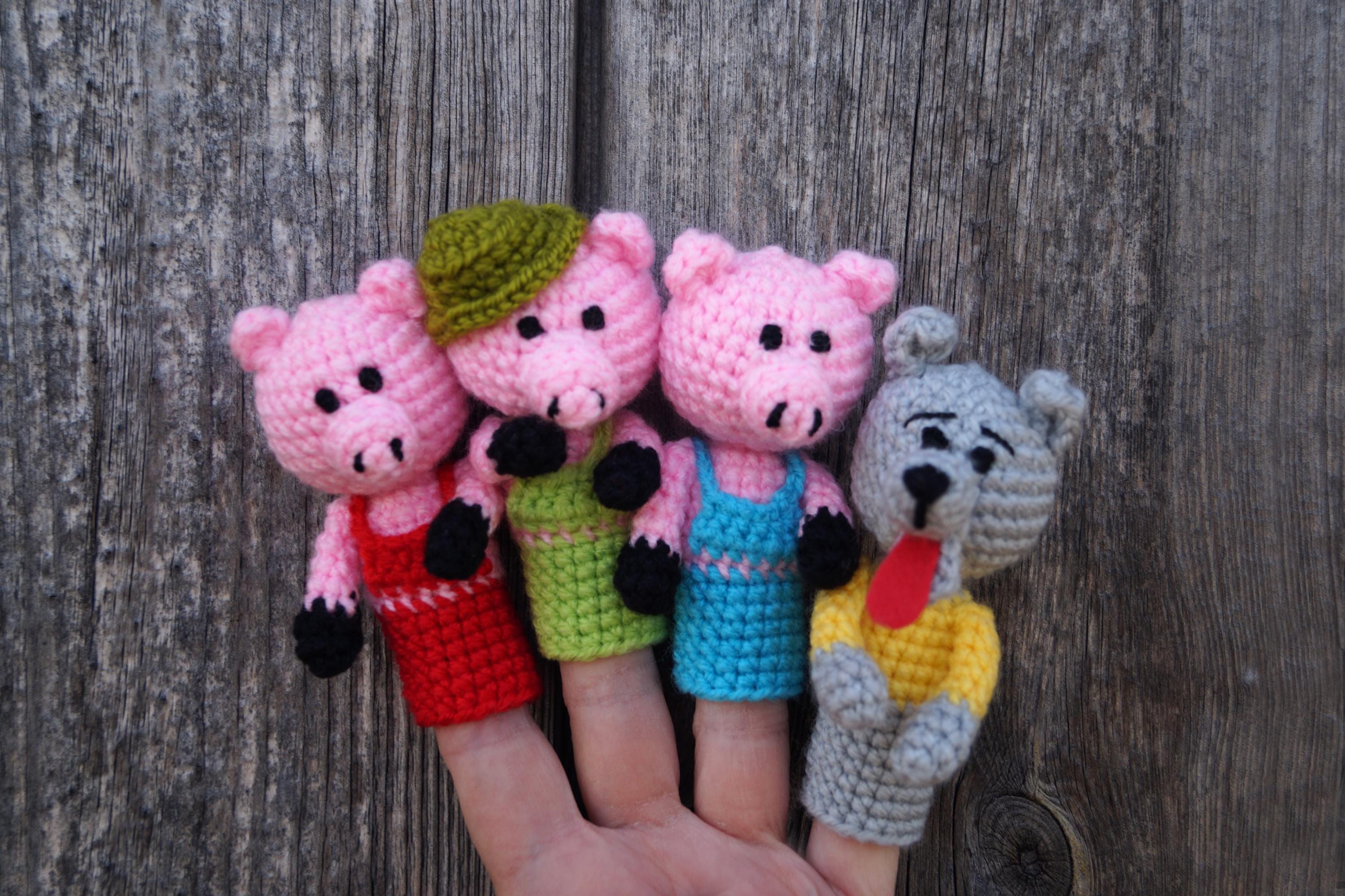 Three Little Pigs Finger Puppets: Fairytale Storytelling Set, Toddler ...