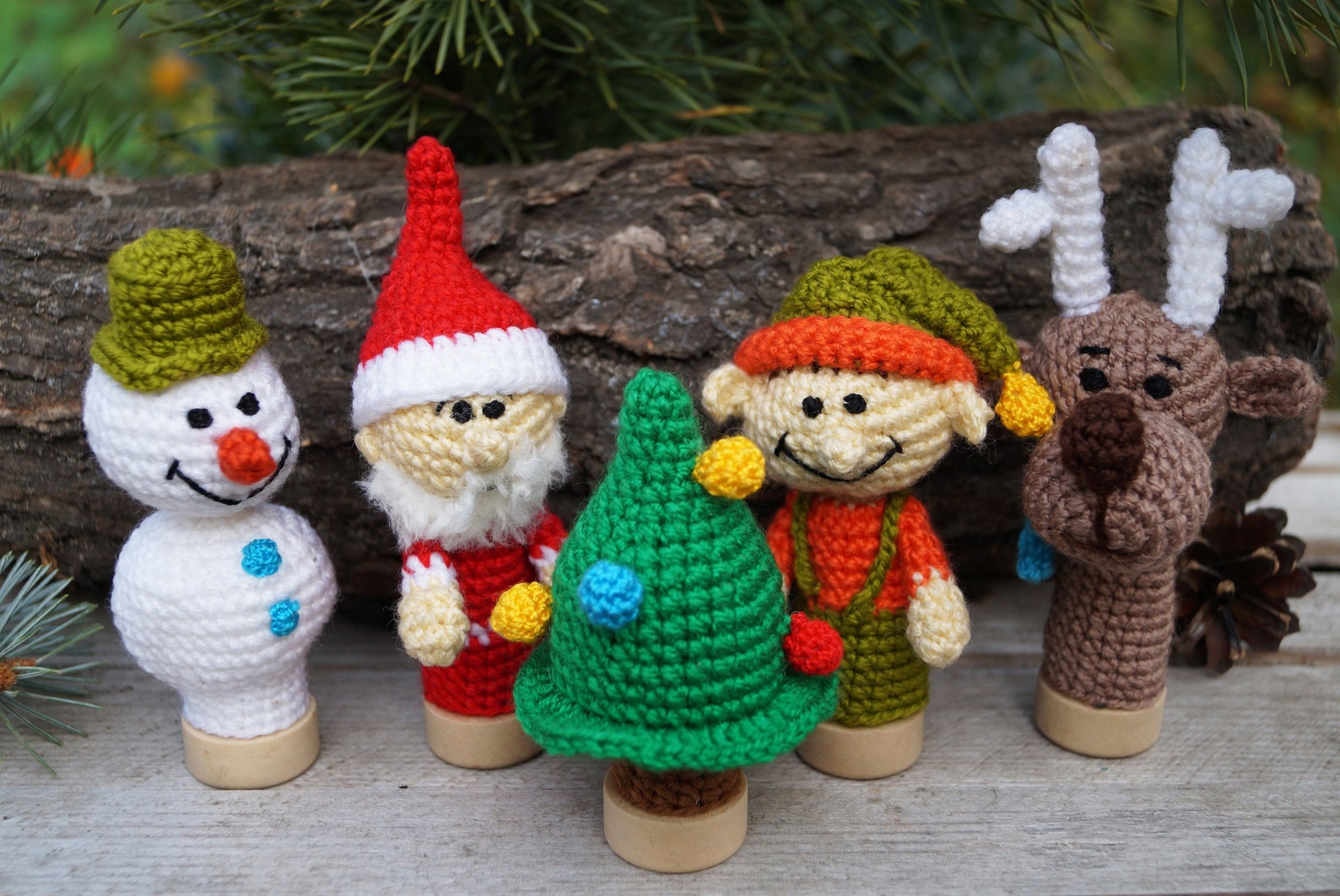 Christmas Finger Puppets Set Santa Claus Snowman Christmas | Etsy