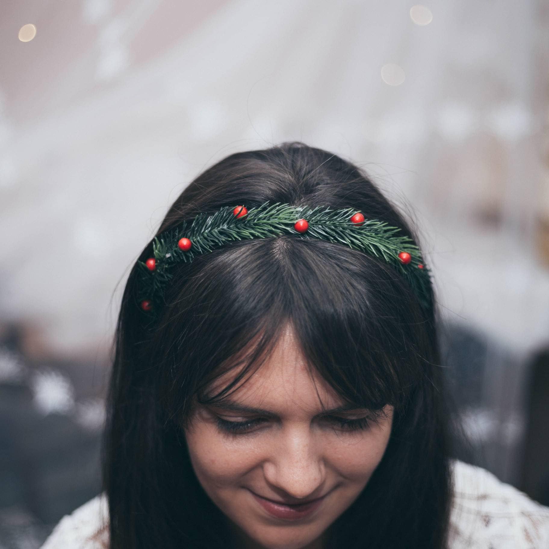 Winter Wedding Hair Crown | Christmas, Winter Wedding, Red, Greenery ...