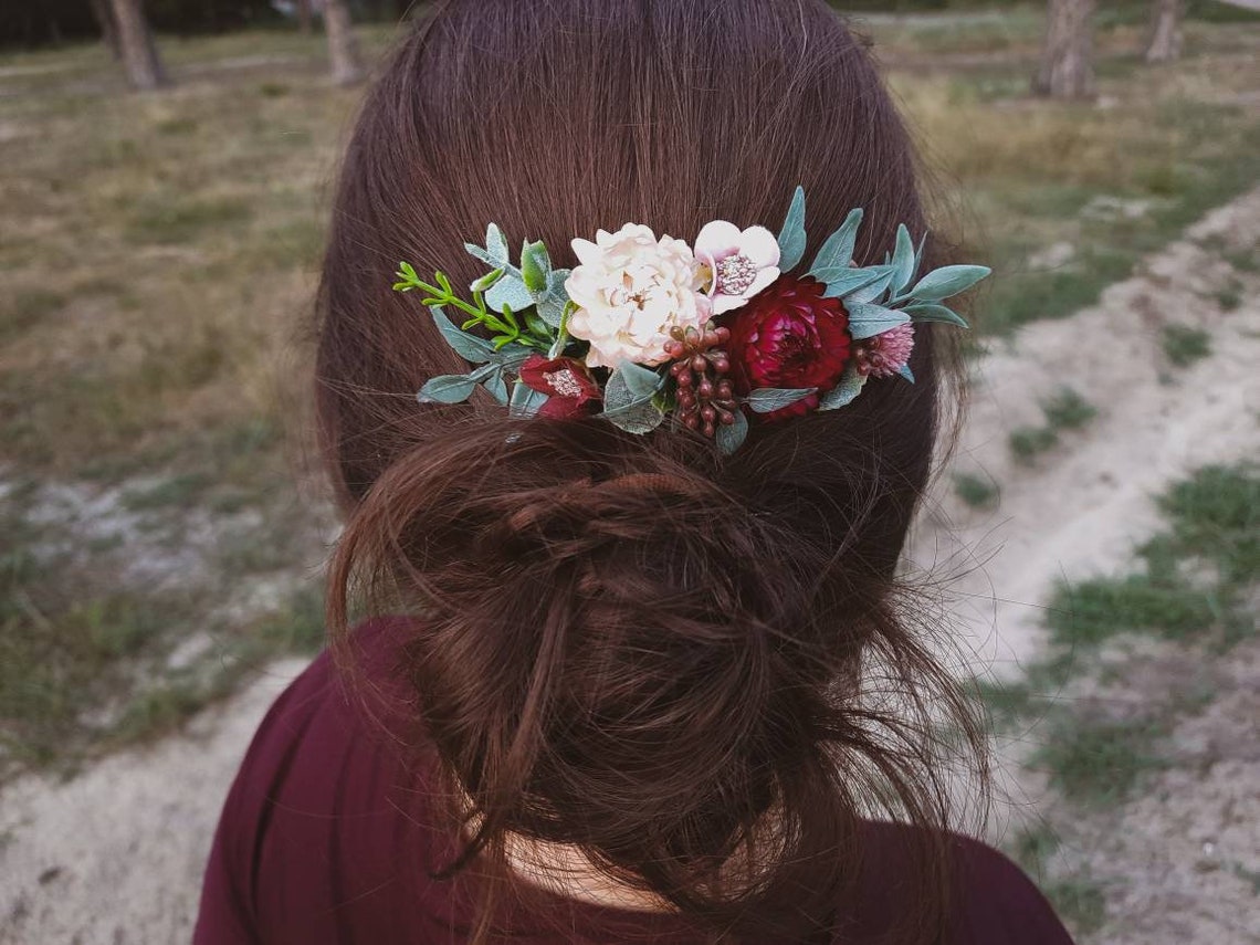 Fall wedding hair accessories Flower bridal hair piece Dried | Etsy