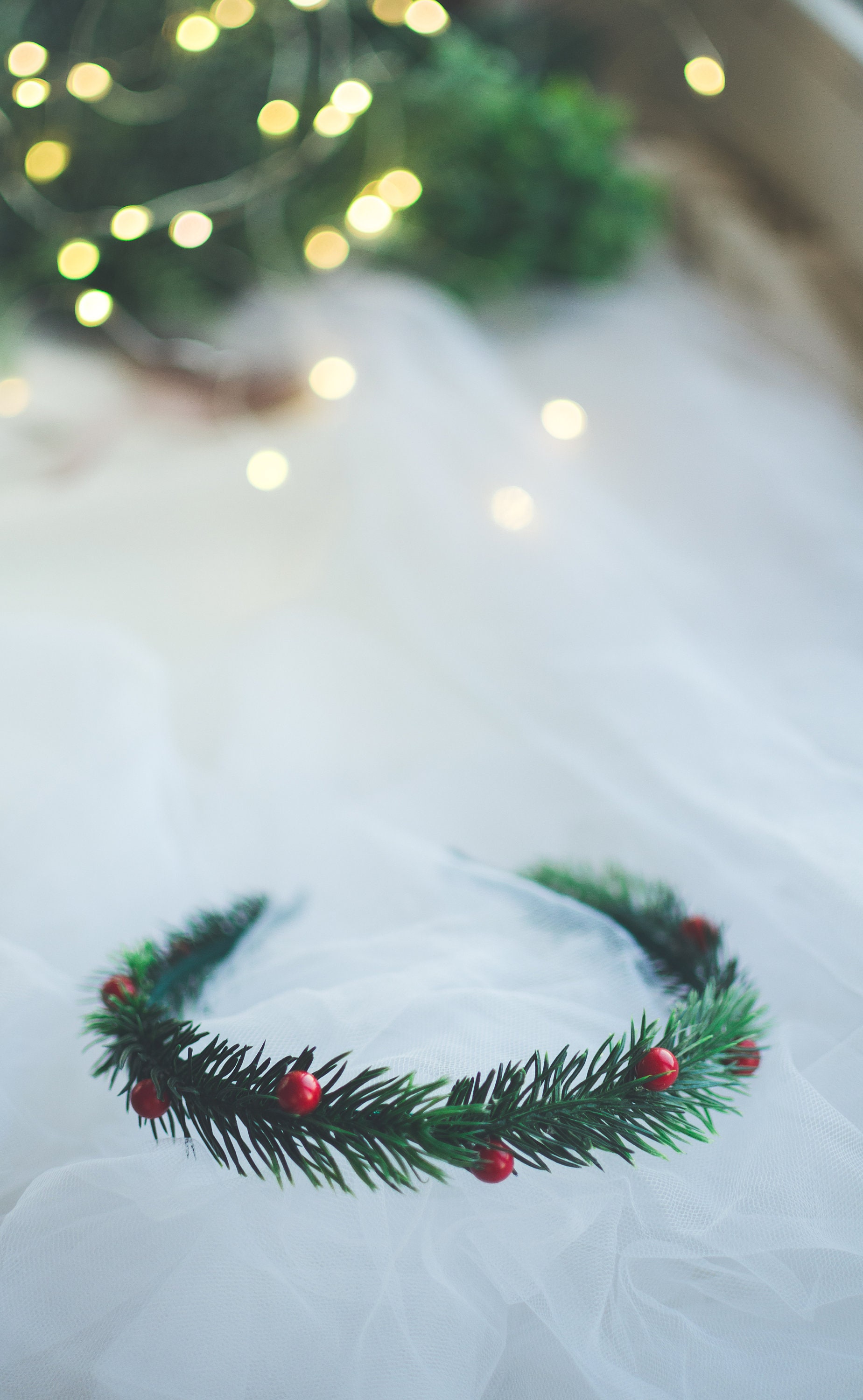 Winter Wedding Hair Crown | Christmas, Winter Wedding, Red, Greenery ...