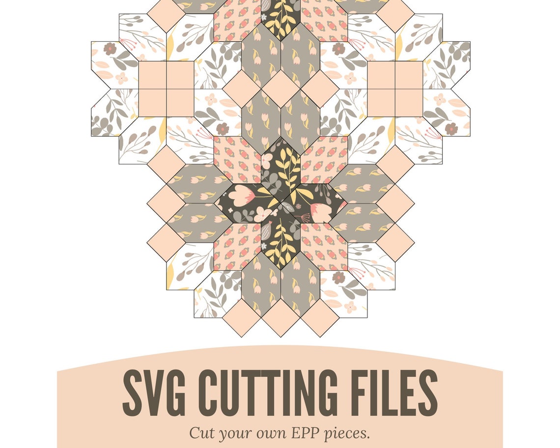 SVG Elongated Hexagon EPP Cut Files Crosses English Paper | Etsy Canada