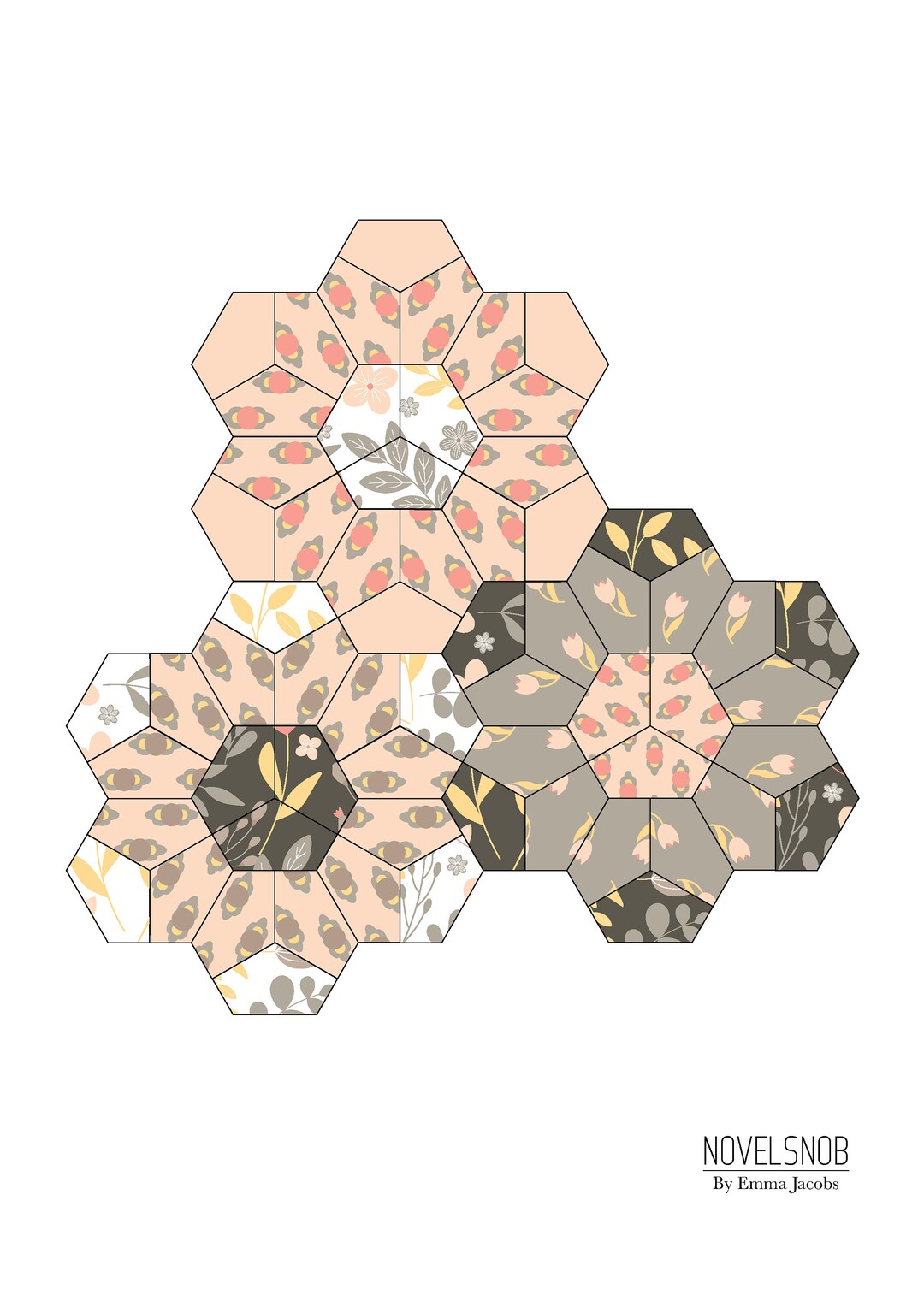 Hexagon Third EPP Quilt, Epp Template, English Paper Piecing, Pdf ...