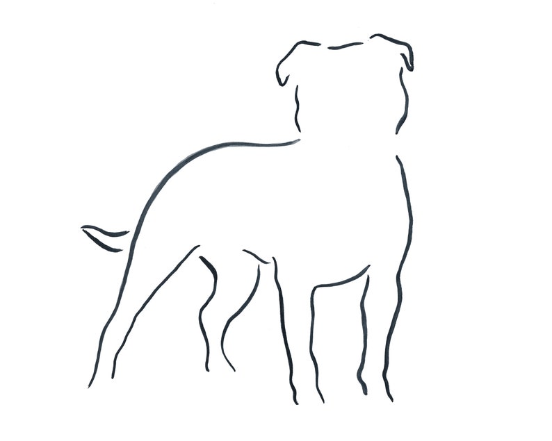 Staffordshire Bull Terrier Art Print Minimalist Staffy Wall | Etsy