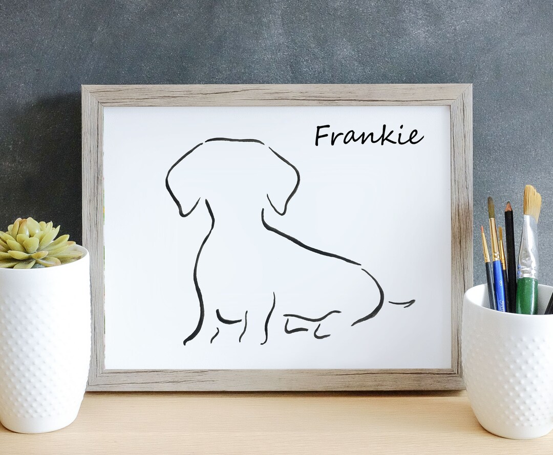 Téléchargement numérique de teckel assis, Art du teckel imprimable, Art ...