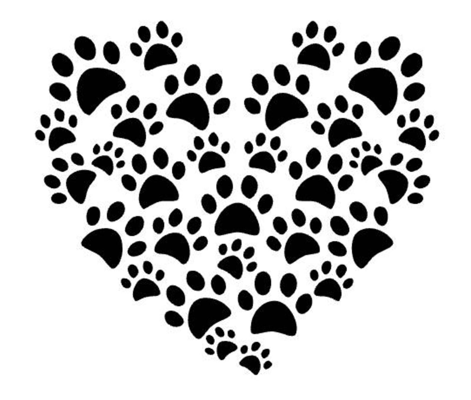 Paw Print Heart - Etsy