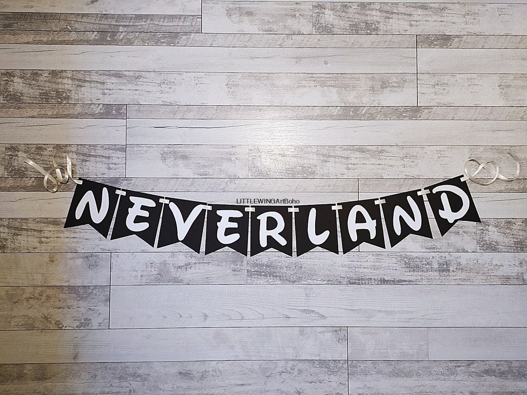 Peter Pan Nursery Neverland Birthday Party Peter Pan Banner Wall Banner ...