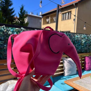 Elephant Bag Rose Pink Bag Fuchsia Pink Elephant Bag Crossbody Bag Pink ...