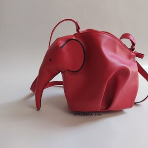 Elephant Bag,red Bag,red Elephant Bag,crossbody Bag,red Purse,red ...