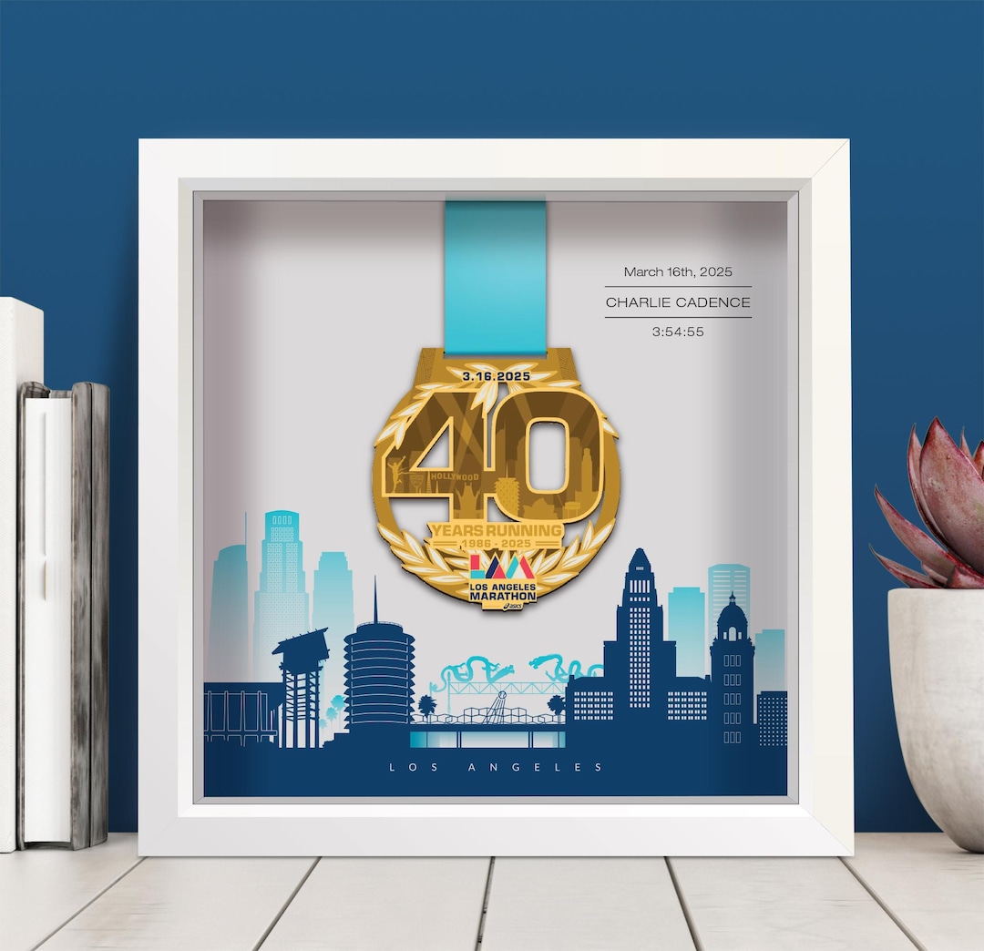 LA Personalised Marathon Medal Frame - Etsy