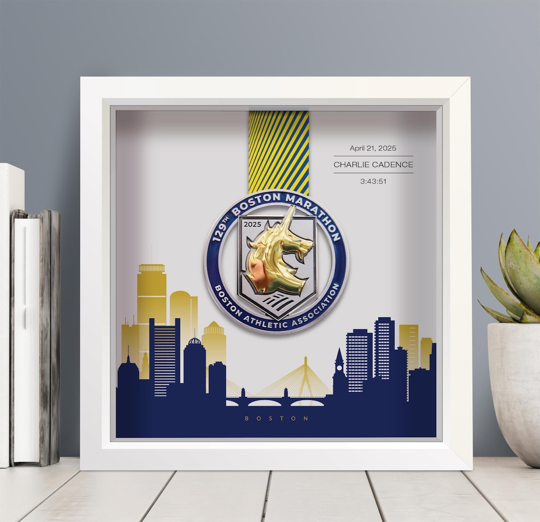 Boston Marathon Personalised Medal Frame - Etsy