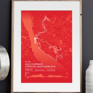 Liverpool Personalised Marathon Poster / Memento / Gift / Art Print ...