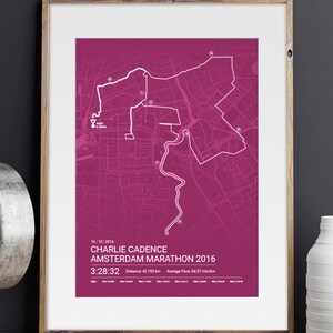 Amsterdam Personalised Marathon Poster / Memento / Gift / Art Print ...