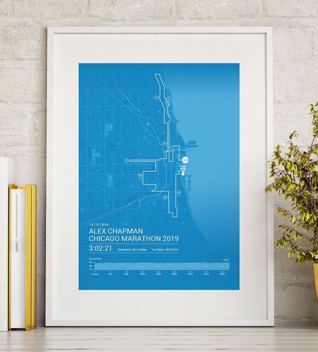 Chicago Marathon Personalised Poster / Memento / Gift / Art Print ...