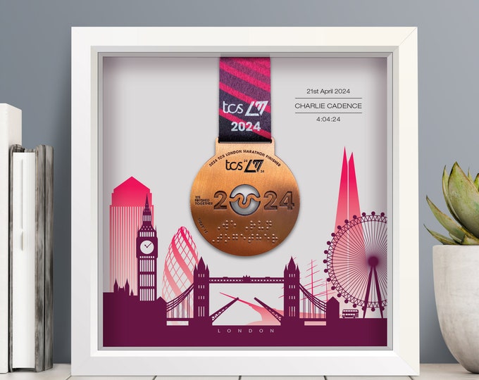 London Marathon Finisher's Print Photo and Medal Display Frame Gift for ...