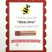 Teacher Bee Valentine's Day Card - Etsy
